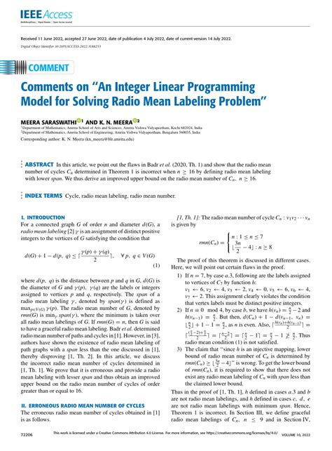 pdf comments on “an integer linear programming model for solving