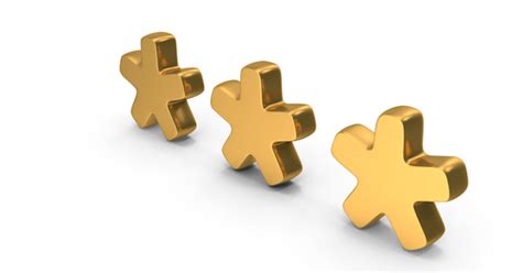 Gold 3 Star Password Symbol 3d Incl Gold And Password Envato Elements