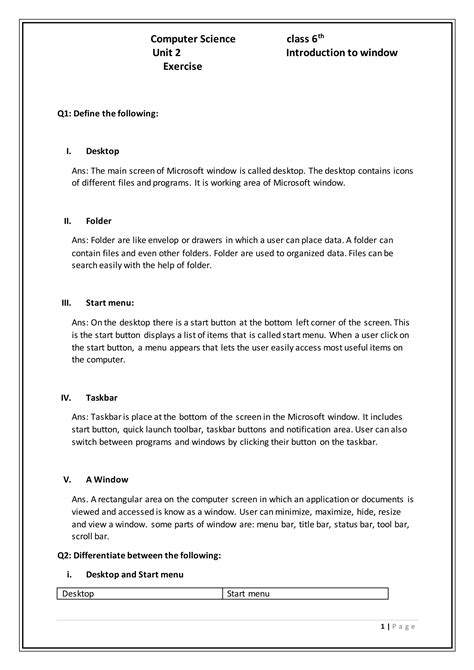 Computer Education Class 6 Ptb Chapter2 3 And 4 Question Answer Pdf