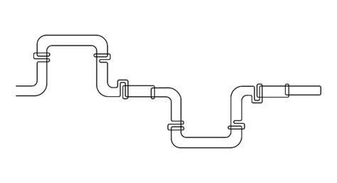 대형 금속 파이프 가스 파이프 라인 또는 오일 파이프 라인 연속 선 그리기 벡터 일러스트 레이 션 관 튜브에 대한 스톡 벡터 아트 및 기타 이미지 Istock
