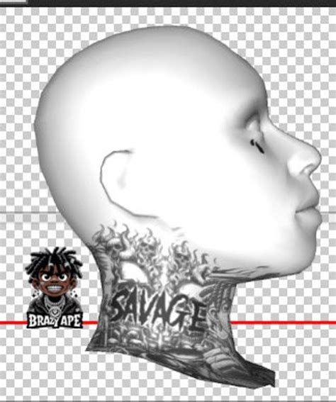 Male Savage Head Neck Tattoo Fivem Gta Skin Ped Mods Etsy