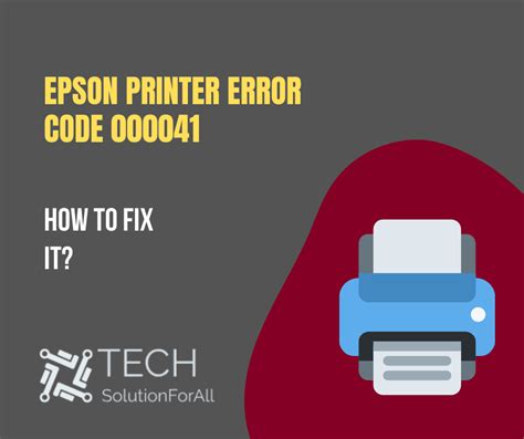 Fixing Epson Printer Error Code 000041 Computers Nigeria