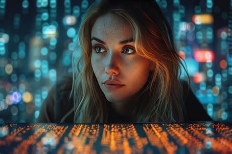 Premium Photo It Woman Analyzes Data On A Digital Tablet