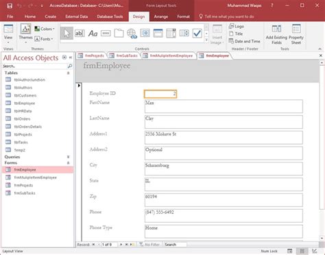 MS Access Modify Form