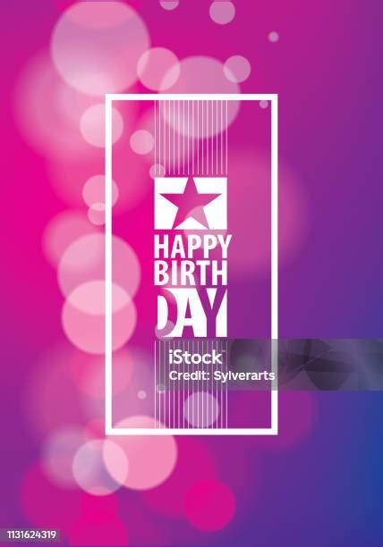 생일 인사말 카드 벡터 디자인입니다 화려한 흐린 빛 추상적인 배경 위에 배치 문자 구성 포함 A4 형식으로 인쇄할 때 사용할 Cmyk 색입니다 빗나간 포커스에 대한 스톡