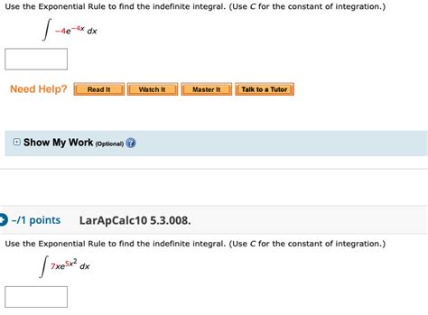 Solved Use The Exponential Rule To Find The Indefinite