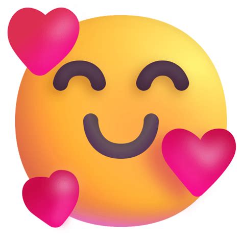Smiling Face With Hearts 3d Icon Fluentui Emoji 3d Iconpack Microsoft