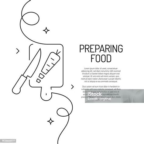 음식 아이콘 준비의 연속적인 선화입니다 손으로 그린 상징 벡터 일러스트 레이 션 요리하기 음식 준비에 대한 스톡 벡터 아트 및