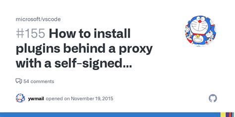 how to install plugins behind a proxy with a self signed certificate · issue 155 · microsoft