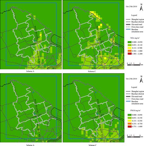 Spatial Distribution Of The Daily Average Concentrations Of Major Air