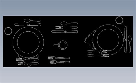 餐具 AutoCAD 模型图纸下载 懒石网