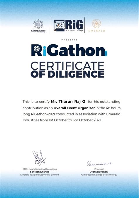 Tharun Raj G On Linkedin Experience Organizing Rigathon Hackathon