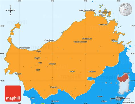 Political Simple Map Of Sassari