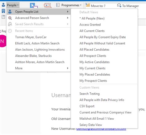outlook toolbar options
