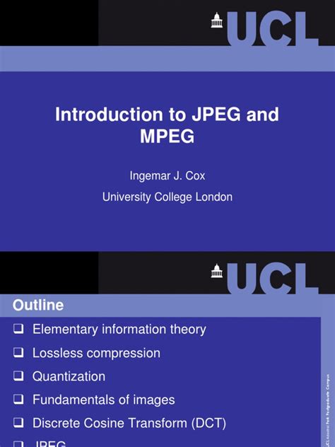 Jpeg And Mpeg Pdf Data Compression Telecommunications Engineering