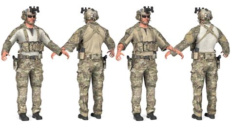3d Model Crye Precision Combat Uniform Vr Ar Low Poly Cgtrader