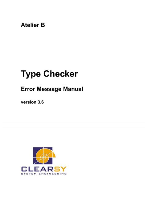 type checker messages atelier b