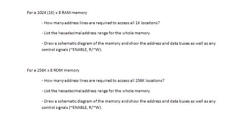 solved fora 1024 1k 8 ram memory how many address lines are
