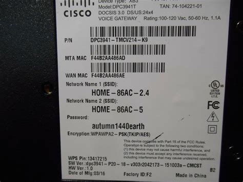 Cisco Xfinity Dpc3941t Dual Band Wifi 802 11ac Cable Modem Xb3