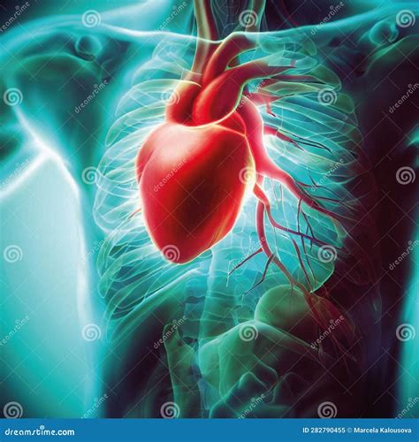 3d Realistic Vector Isolated Human Heart Anatomically Correct Heart With Venous System Royalty