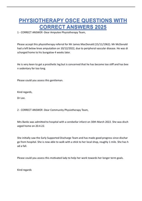 Physiotherapy Osce Questions With Correct Answers 2025 Osce Stuvia Us