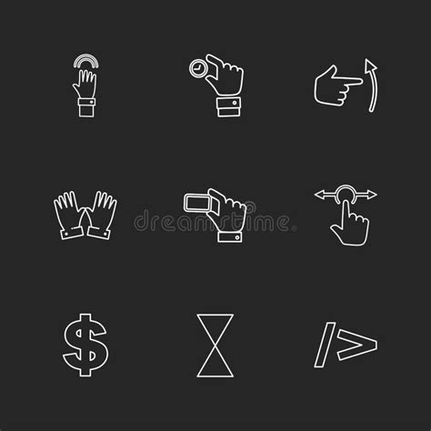 hands pointer arrows directions eps icons set vector stock