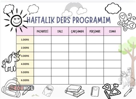 Haftalık Ders Programı Boş Kız · Eduhol Etkinlik İndir Oyun Oyna Test Çöz Video İzle