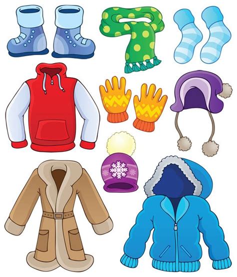 Зимняя одежда аксессуары Наглядное пособие для детей Дети Детские игры Наглядные пособия