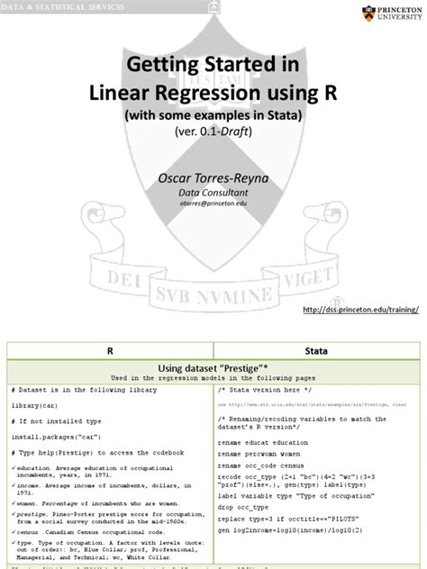 Linear Regression Using R Pdf Errors And Residuals Coefficient Of