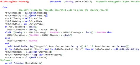 capesoft messagebox adding additional fields to message log questions