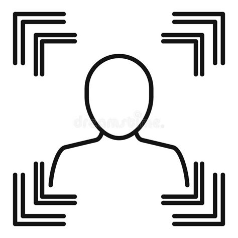 Avatar Face Authentication Icon Outline Style Stock Vector Illustration Of Biometrics Heart