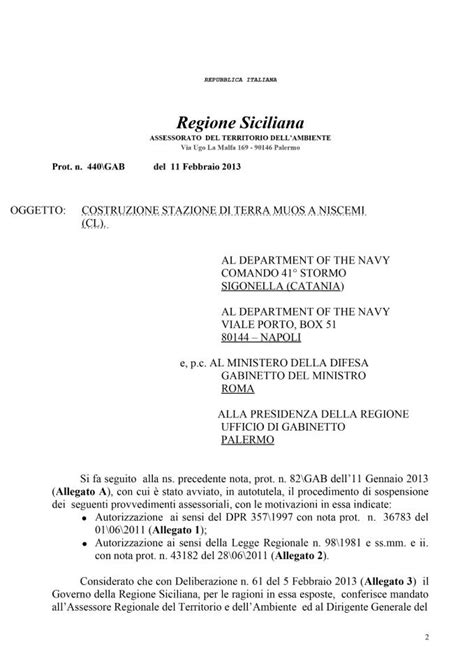 Avvio Procedimento Di Revoca No Muos