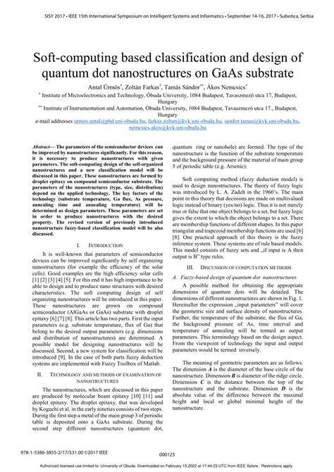 Pdf Soft Computing Based Classification And Design Of Quantum Dot Nanostructures On Gaas Substrate
