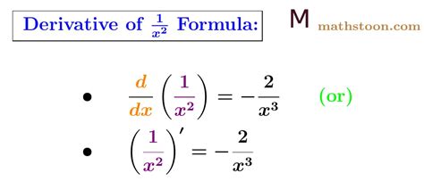 Derivative Of 1 X 2 By First Principle Power And Product Rule Mathstoon