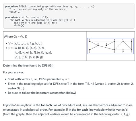 Solved Procedure Dfsg Connected Graph With Vertices