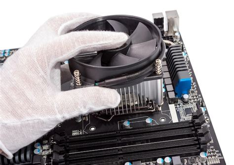 Premium Photo Installing Cpu Cooler On Modern Pc Computer Motherboard