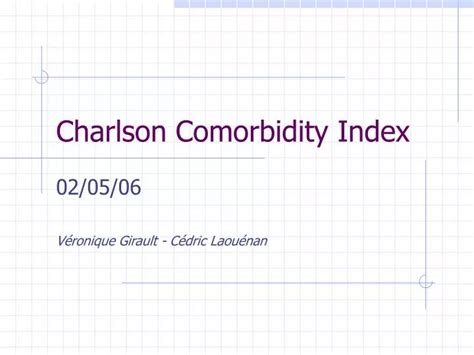 Ppt Charlson Comorbidity Index Powerpoint Presentation Free Download