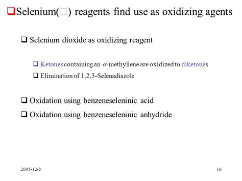 Chapter Selenium Reagents Functional Group Interconversion Alcohols Into Bromide Syn