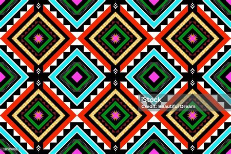 기하학적 민족 동양 원활한 패턴 배경에 대한 전통적인 디자인 0명에 대한 스톡 벡터 아트 및 기타 이미지 0명 검은색 기하 도형 Istock