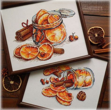 «Баночка с корицей и «Баночка с лимонами Дизайн Svetlana Sichkar Sichkar Stitch Вышивка