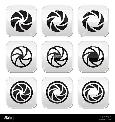 Camera Shutter Aperture Vector Buttons Set Stock Vector Image Art Alamy