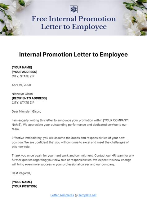 Free Promotion Letter Templates And Examples Edit Online And Download