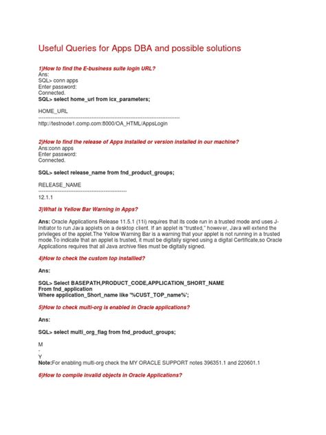Apps Dba Interview Questions Pdf Oracle Database Web Server
