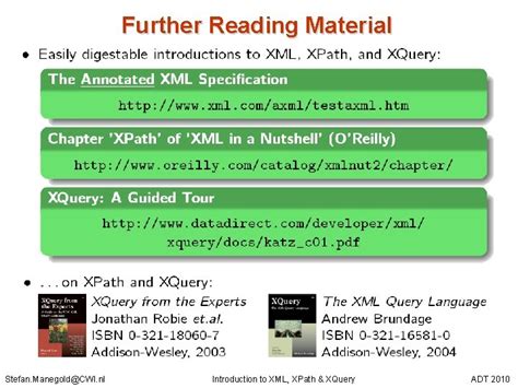 Adt 2010 Introduction To Xml Xpath Xquery Chapter