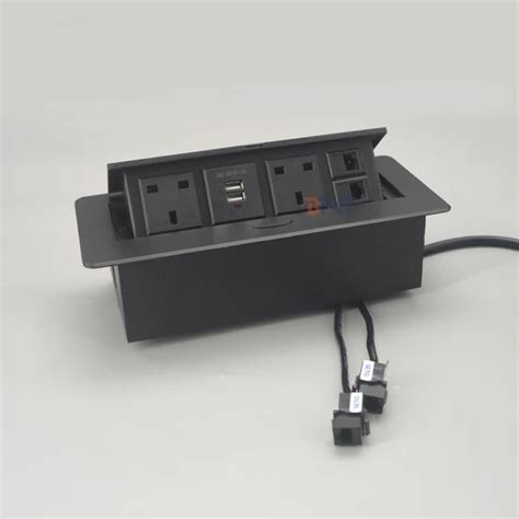 Multimedia Conference Table Socket Slowly Pop Up Power Embedded Mounted Desktop Socket
