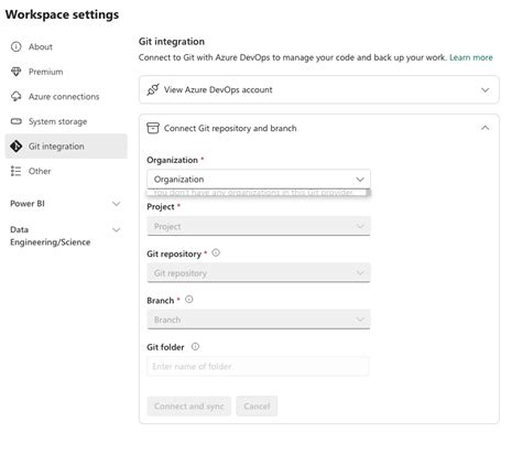 Solved Powerbi Service Git Integration No Organisatio Microsoft Fabric Community