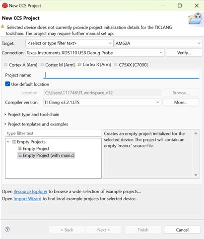 Sk Am A Lp Sk Am A Lp Need Information To Create New Ccs Project For The Mcu R With All