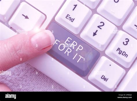 Conceptual Caption Erp For It Word Written On Enterprise Resource Planning Software For