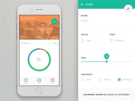 Sleep Metric Concept User Interface Design Metric App