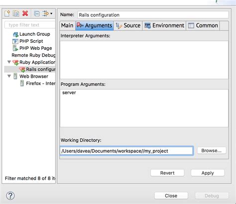 debugging how do i configure aptana 3 to run my rails server in debug